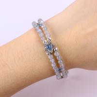 China Handmade Natural Moonstone Beaded Bracelet 20cm Adjustable Charm Bracelet for Party Daily Wear for sale