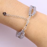 China Handmade Natural Moonstone Beaded Bracelet 20cm Adjustable Charm Bracelet for Party Daily Wear for sale