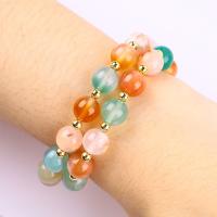 China Handmade Natural Blossoms Agate Stone Bracelet 36cm Adjustable Charms Jewelry for Party Daily Gift for sale