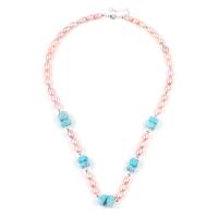 China 6mm Natural Purple Freshwater Pearl & Amazonite Handmade Necklace - 2PCS MOQ, Copper Silver Plating for sale