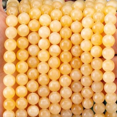 China Natural Lighter Honey Jade Gemstone Beads 8mm Round Healing Crystal Beads for Jewelry Making 45cm Strand for sale