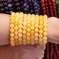 China Natural Lighter Honey Jade Gemstone Beads 8mm Round Healing Crystal Beads for Jewelry Making 45cm Strand for sale