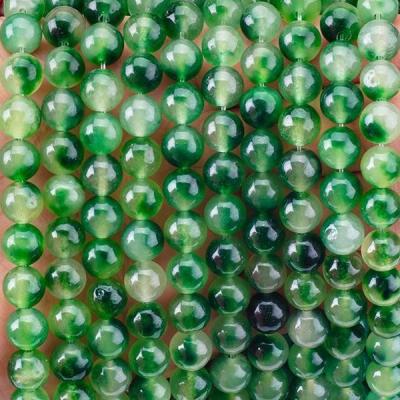 China 8mm Clear Moss Agate Gemstone Beads 45cm Strand Healing Crystal for Jewelry Making for sale