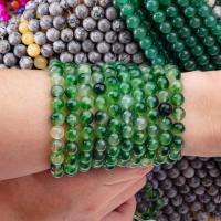 China 8mm Clear Moss Agate Gemstone Beads 45cm Strand Healing Crystal for Jewelry Making for sale