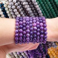 China 8mm Violet Galaxy Agate Gemstone Beads 45cm Strand Healing Crystal for Jewelry Making for sale