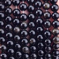 China 8mm Golden Obsidian Gemstone Beads 45cm Strand for Jewelry Making Healing Crystal for sale