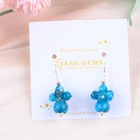 China 6mm 10mm Natural Apatite Crystal Dangle Earrings Copper Silver Plating Unisex Jewelry for sale