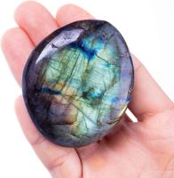 China Natural Labradorite Palm Stone 6x4x2cm Polished Irregular Worry Stone for Anxiety Relief Chakra Meditation for sale