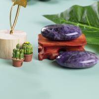 China Natural Polished Amethyst Palm Stone 6x4x2 cm Worry Stone for Stress Relief Home Decoration for sale