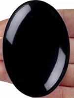 China Natural Polished Black Obsidian Palm Stone 6x4x2 cm Pocket Worry Gemstone for Stress Relief Home Decor for sale