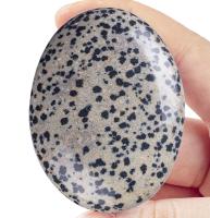 China Natural Polished Dalmatian Jasper Palm Stone 6×4×2 cm for Building Decoration and Retail for sale