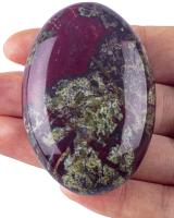 China Natural Dragon Bloodstone Oval Palm Stone 6×4×2 cm Polished Gemstone for Home Decoration and Collectors for sale