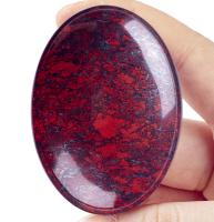 China Natural Red Flower Jasper Palm Stone - 6x4x2cm Polished Healing Crystal for Energy Balance and Grounding for sale