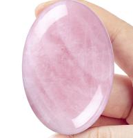 China Natural Rose Quartz Palm Stone 6×4×2 cm 71g Polished Worry Stone for Anxiety Relief and Home Decor for sale