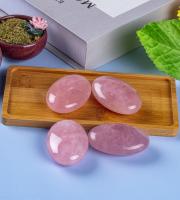 China Natural Rose Quartz Palm Stone 6×4×2 cm 71g Polished Worry Stone for Anxiety Relief and Home Decor for sale