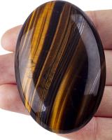 China Natural Tiger's Eye Palm Stone 6x4x2 cm Polished Healing Crystal for Energy Balance Retail Gift for sale