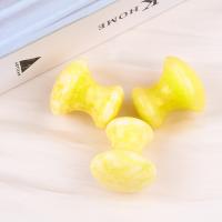 China Natural Yellow Jade Mushroom Gua Sha Board - 100% Crystal Stone Massage Tool for Face & Body Care for sale