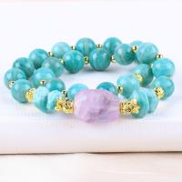 China 11MM 14MM Tianhe Stone Amethyst Crystal Gemstone Bead Bracelets 2 Layer for sale