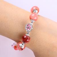 China 12mm Afghanistan Jade Quartz Heart Carving Crystal Chain Circle Bead Bracelet for sale