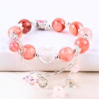 China 12mm Afghanistan Jade Quartz Heart Carving Crystal Chain Circle Bead Bracelet for sale