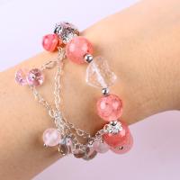 China 12mm Afghanistan Jade Quartz Heart Carving Crystal Chain Circle Bead Bracelet for sale