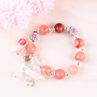 China 12mm Afghanistan Jade Quartz Heart Carving Crystal Chain Circle Bead Bracelet for sale