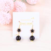 China Handmade Silver Sheen Obsidian Gemstone Pendant Earrings 4x1.2cm Healing Crystal Jewelry for sale