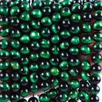 China 8mm Dark Green Tiger's Eye Gemstone Beads 45cm Strand for Jewelry Making - 35g Natural Stone for sale