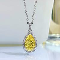 China Water Drop 925 Sterling Silver Zircon Necklace - Customizable Fashion Jewelry with 1 Piece MOQ for Parties and Gifts for sale