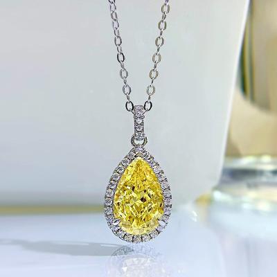 China Water Drop 925 Sterling Silver Zircon Necklace - Customizable Fashion Jewelry with 1 Piece MOQ for Parties and Gifts for sale