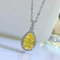 China Water Drop 925 Sterling Silver Zircon Necklace - Customizable Fashion Jewelry with 1 Piece MOQ for Parties and Gifts for sale
