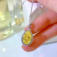 China Water Drop 925 Sterling Silver Zircon Necklace - Customizable Fashion Jewelry with 1 Piece MOQ for Parties and Gifts for sale
