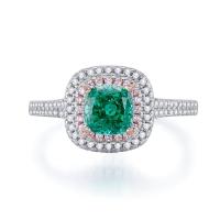 China Green Square Shape Zircon Wedding Ring 925 Sterling Silver - Customizable Size & 1 Piece MOQ for Women's Bridal Jewelry for sale