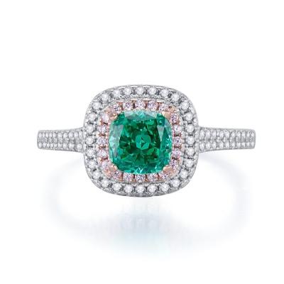 China Green Square Shape Zircon Wedding Ring 925 Sterling Silver - Customizable Size & 1 Piece MOQ for Women's Bridal Jewelry for sale