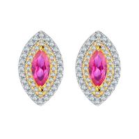 China Marquise Shape 925 Sterling Silver Zircon Earrings - Customizable Bridal Jewelry with 1 Piece MOQ for sale
