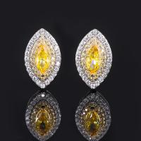 China Marquise Shape 925 Sterling Silver Zircon Earrings - Customizable Bridal Jewelry with 1 Piece MOQ for sale