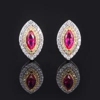 China Marquise Shape 925 Sterling Silver Zircon Earrings - Customizable Bridal Jewelry with 1 Piece MOQ for sale