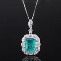 China 925 Sterling Silver Zircon Square Gemstone Necklace Ring Set - 1 Piece MOQ Customizable Bridal Jewelry Gift for sale