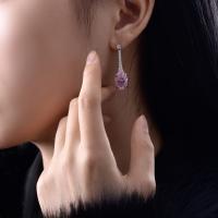 China 925 Sterling Silver Zircon Long Oval Earrings with Customizable Colors - 1 Piece MOQ Available for Wedding & Party Jewelry for sale