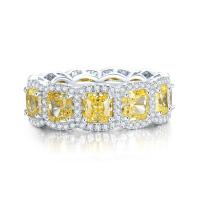 China Deluxe 925 Sterling Silver Zircon Bridal Ring - Customizable Size with 1 Piece MOQ for Wedding and Engagement Jewelry for sale