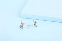 China X Shape 925 Sterling Silver Moissanite Stud Earrings - 1 Piece MOQ with Custom Size Options for sale