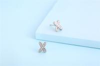 China X Shape 925 Sterling Silver Moissanite Stud Earrings - 1 Piece MOQ with Custom Size Options for sale