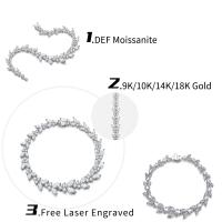 China 18K Gold Wheat Ear Moissanite Tennis Bracelet - Customizable Size 1 Piece MOQ for Engagement Jewelry for sale