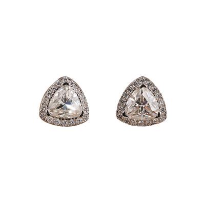 China 925 Sterling Silver Heart Shape Moissanite Stud Earrings - 1 Piece MOQ with Custom Sizing for Bridal Jewelry for sale