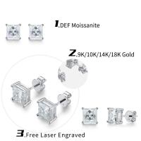 China 18K Gold Moissanite Diamond Stud Earrings - Customizable Size & 1 Piece MOQ for Bridal & Gift Jewelry for sale