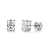 China 18K Gold Moissanite Oval Earrings Studs - Customizable 1 Piece Minimum Order with Premium Gift Packaging for sale