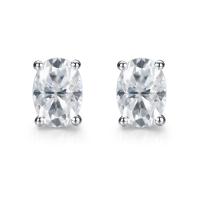 China 18K Gold Moissanite Oval Earrings Studs - Customizable 1 Piece Minimum Order with Premium Gift Packaging for sale