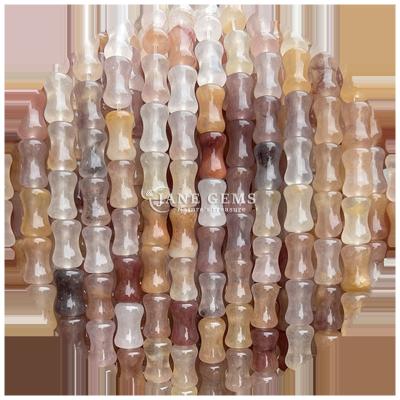 China Natural Gemstone Bamboo Joint Loose Beads 4mm to 12mm Semi Precious Stones for Jewelry Making for sale