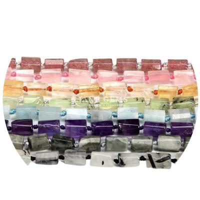 China Wholesale Natural Crystal Gemstone Cylinder Beads 4mm to 12mm Loose Beads for DIY Jewelry Making for sale