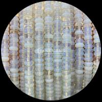 China Natural Gemstone Rondelle Abacus Shape Beads 4x8mm Golden Silk Opalite Loose Strands for Jewelry Making for sale